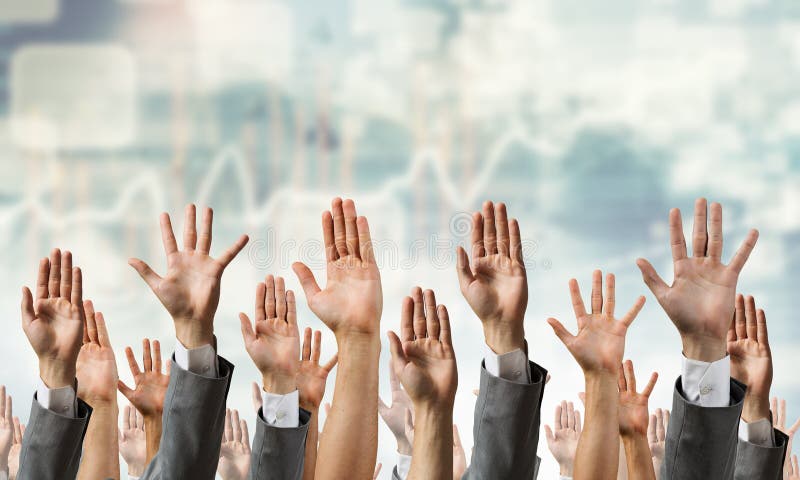 Hands rised up stock photo. Image of agreement, team - 70971508