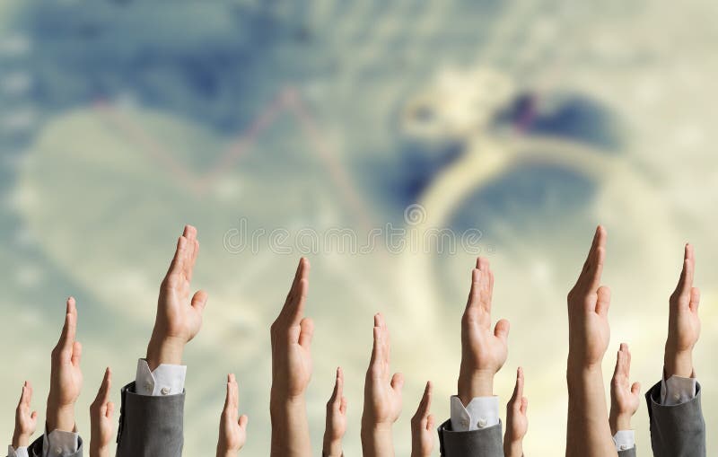 Hands rised up stock image. Image of togetherness, male - 70971915