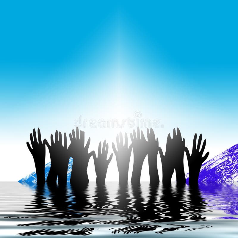 Hand Reaching Out From Water Stock Illustration - Illustration of ...