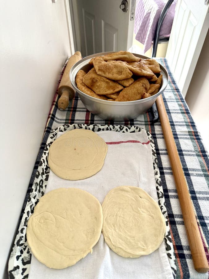 Hands Rolling Puff Pastry Phyllo Dough ,working Process of Making ...