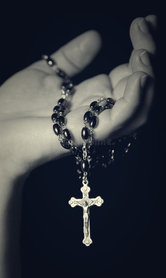 Hands and rosary beads stock image. Image of pray, praying - 15110881