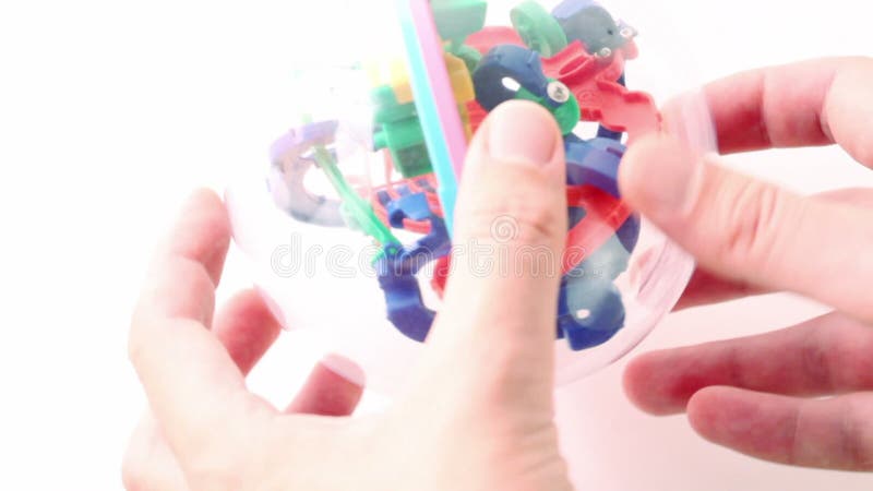 Hands Rotate Three-dimensional Toy Puzzle within Stock Footage - Video ...