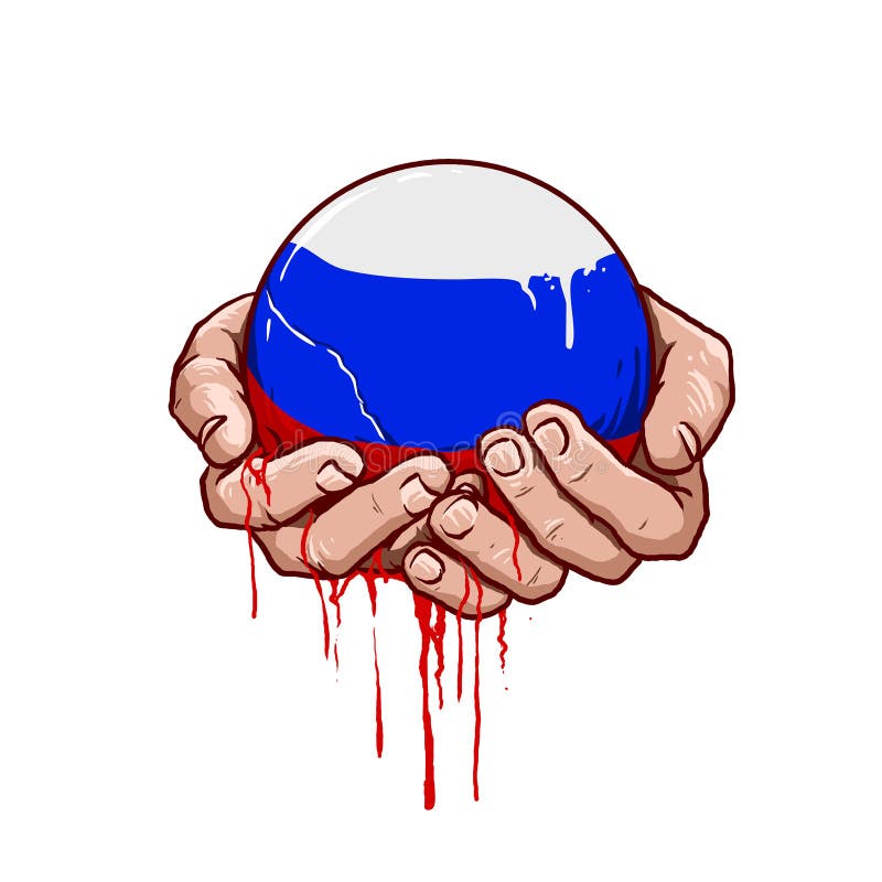 Hands with Russian Flag Ball Stock Vector - Illustration of europa ...
