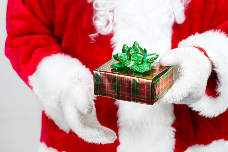 Hands of Santa Claus with Gift Stock Image - Image of beard, christmas ...