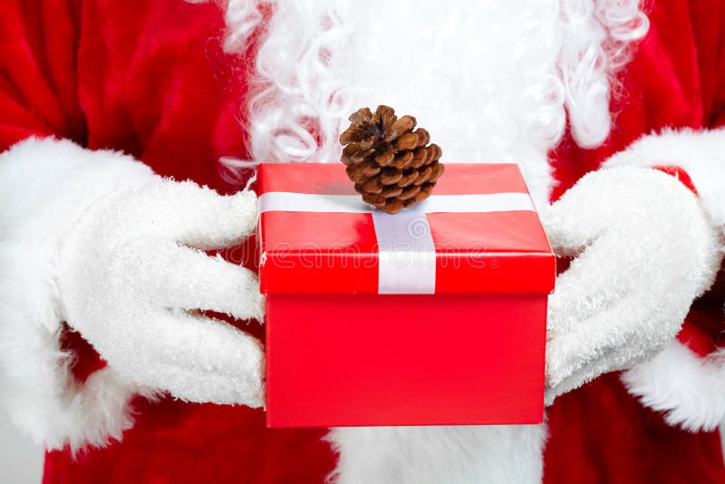 Hands of Santa Claus with Gift Stock Image - Image of santa ...