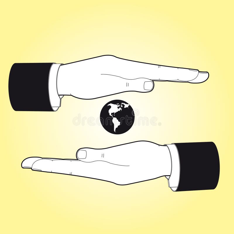Hands saving earth stock illustration. Illustration of element - 11736038