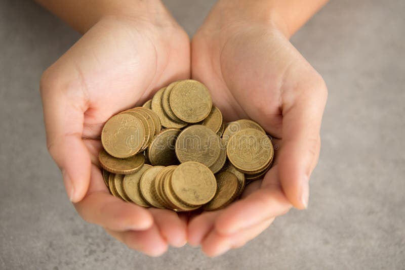 Hands saving for future stock image. Image of home, hand - 197678725