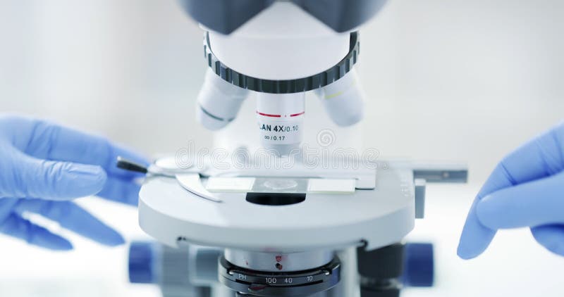 Hands, Science and Microscope in a Laboratory for Research, Innovation ...