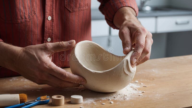 Hands Sculpting a New Object Representing Creativity and Creation Stock ...