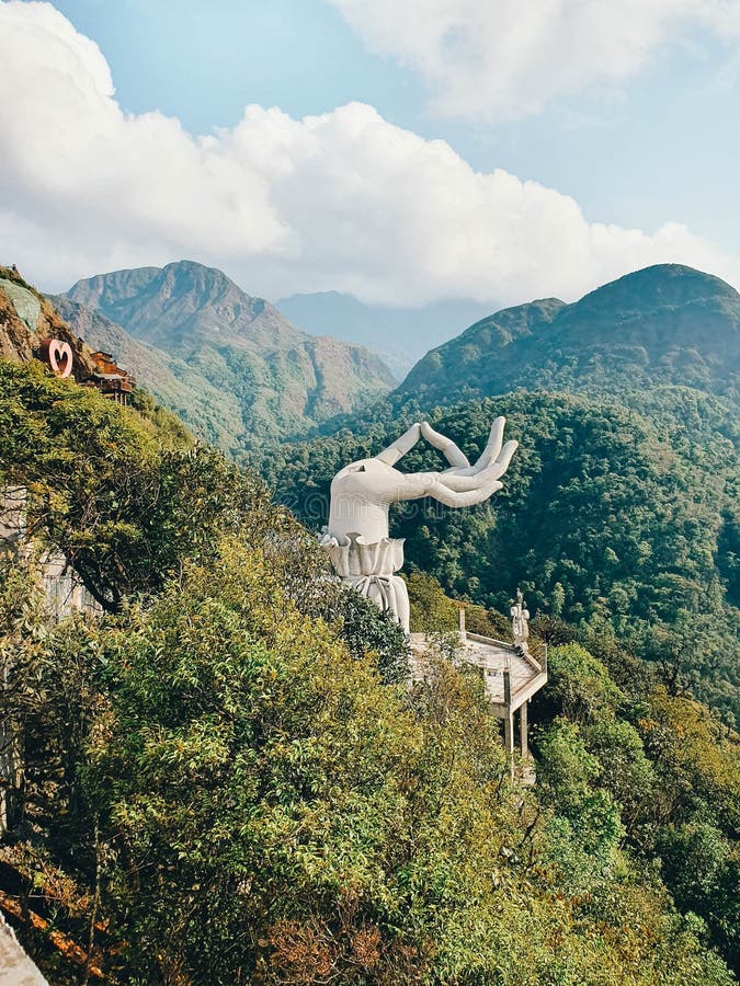 Hands Sculpture Open in the Mountains in Sa Pa Province, Vietnam Stock ...