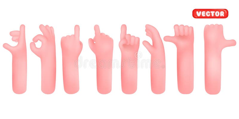Hands Set Realistic 3d Design Stock Illustrations – 281 Hands Set ...