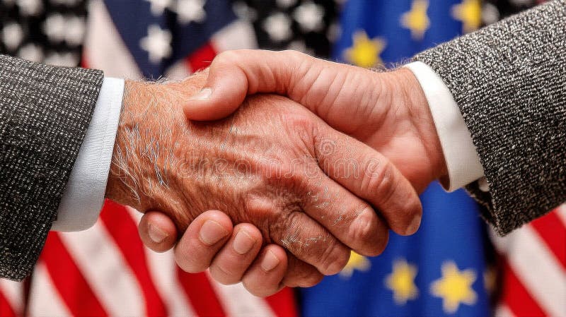 Hands Shaking in Agreement Symbolizing Cooperation between Nations and ...