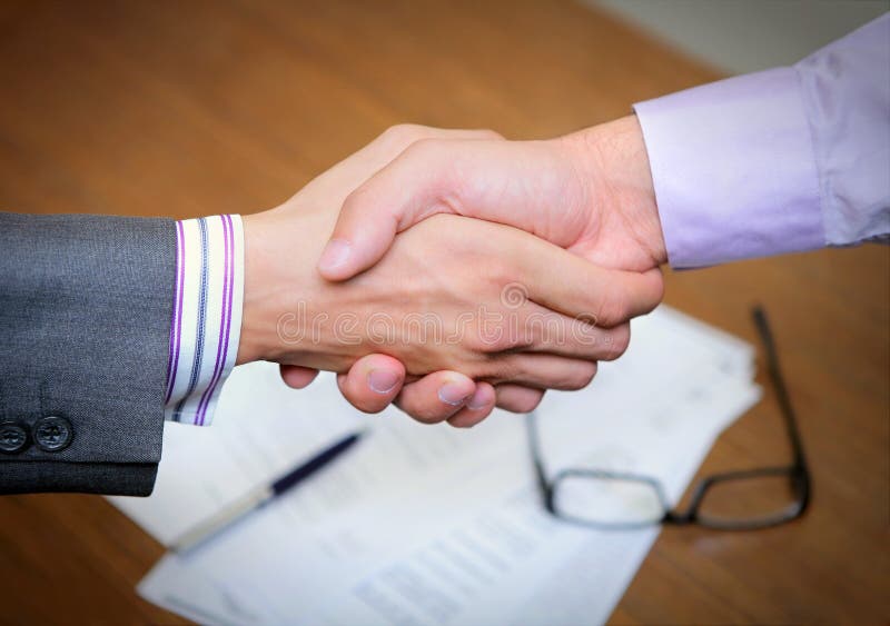 Hands Shaking Over Business Contract Stock Photo - Image of joined ...
