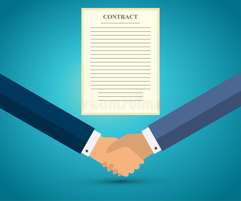 Hands Shaking with a Paper Document on Which is Written the Text ...