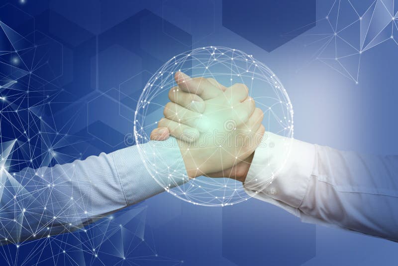 Hands Shaking Symbolizing Globalization Presenting Innovative ...