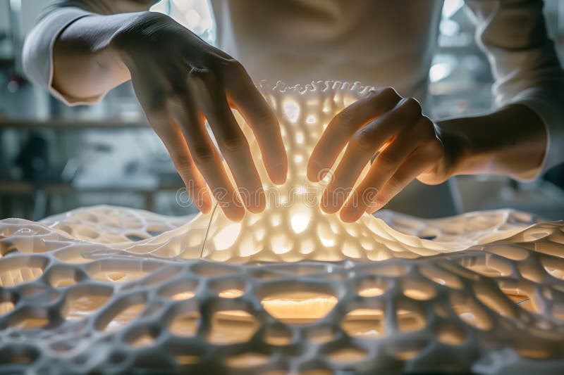 Artistic Hands Crafting Illuminated Object Stock Image - Image of hands ...