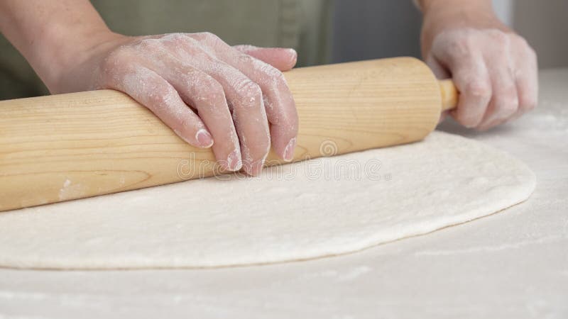 Hands Shaping the Dough into Ball by Hand. Chef Preparing the Dough for ...