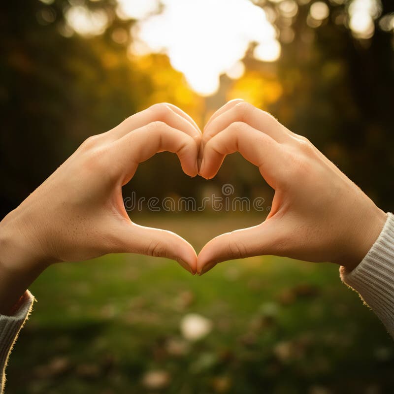 Hands Shaping a Heart, Symbolizing Genuine Affection and Love Stock ...