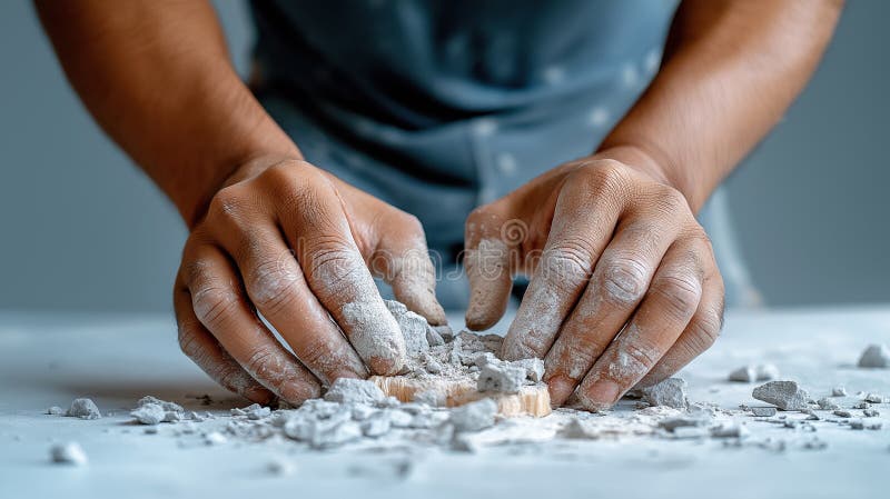 Hands Shaping Materials during a Creative Process in a Workshop Stock ...
