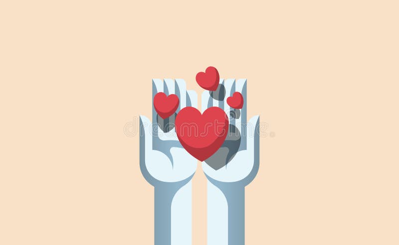 Hands Sharing the Love Illustration Stock Vector - Illustration of ...