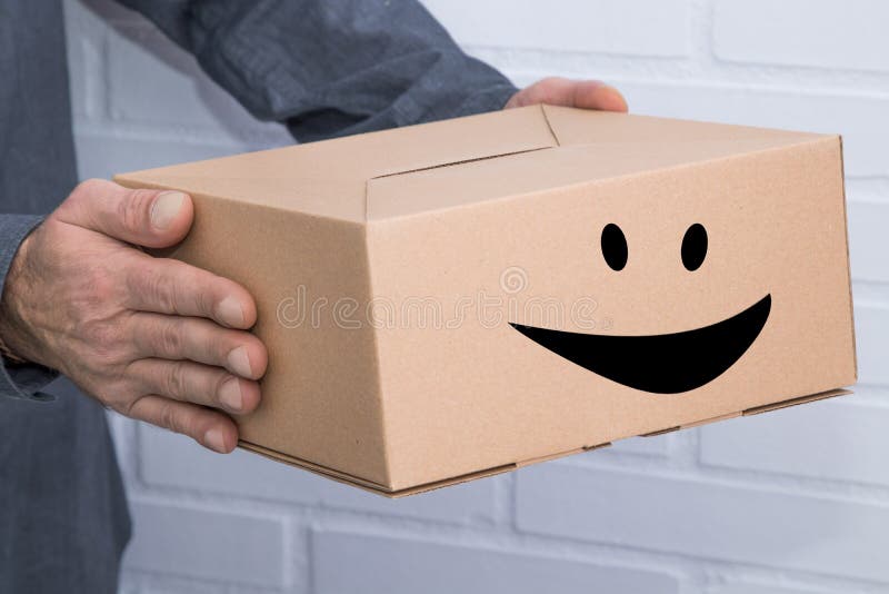 Hands with Shipping Package Stock Photo - Image of happy, drawing ...