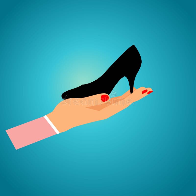 Hand of a Business Woman Holding a High Heel Shoe, Elegance Concept ...