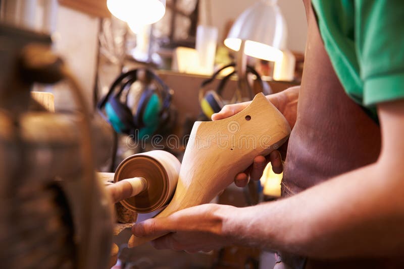 Hands of Shoemaker Shaping Shoe Lasts in a Workshop Stock Image - Image ...