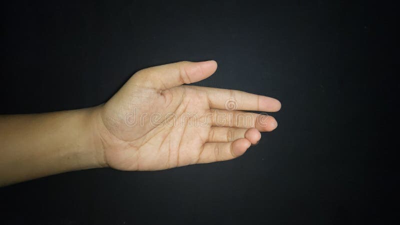 Hands Show a Gesture of Giving Help. on Black Background Stock Image ...