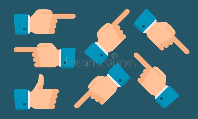 Hands Show Indicate in Different Directions Stock Vector - Illustration ...