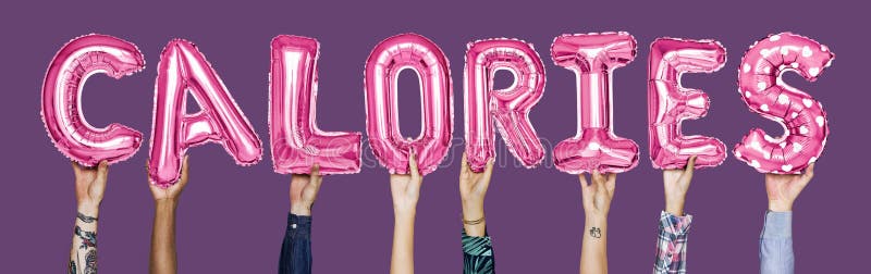 Hands Showing Calories Balloons Word Stock Photo - Image of inflated ...