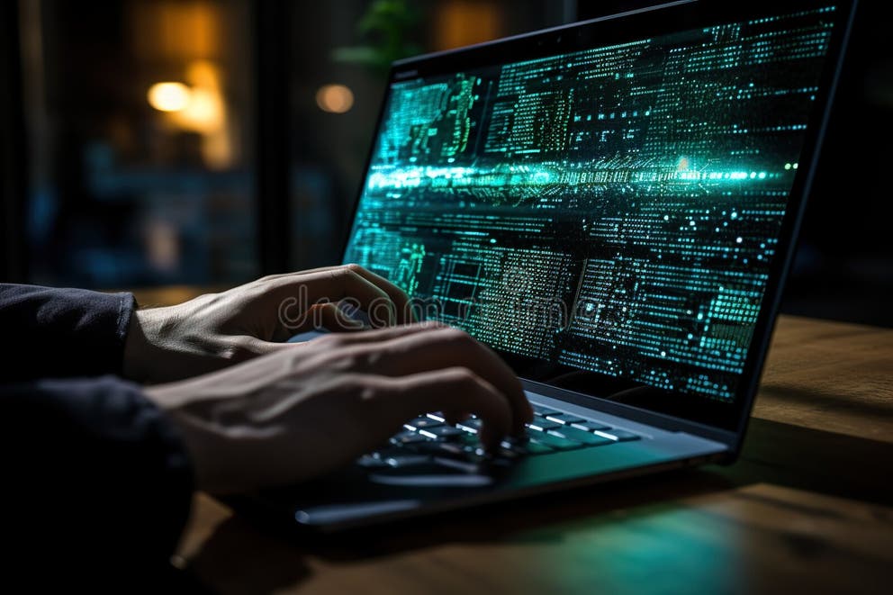 Hands-showing Coding Programmer, a Software Engineer Working on a Laptop with Javascript Stock ...