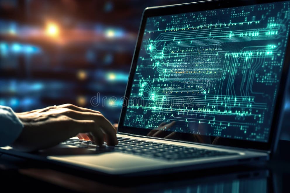 Hands-showing Coding Programmer, a Software Engineer Working on a Laptop with Javascript Stock ...