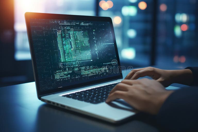 Hands-showing Coding Programmer, a Software Engineer Working on a Laptop with Javascript Stock ...