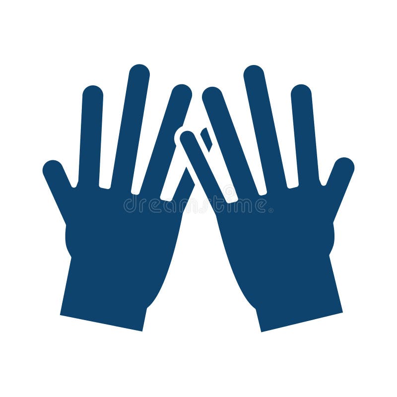 Hands Showing Five Fingers Gesture Silhouette Icon Stock Vector ...