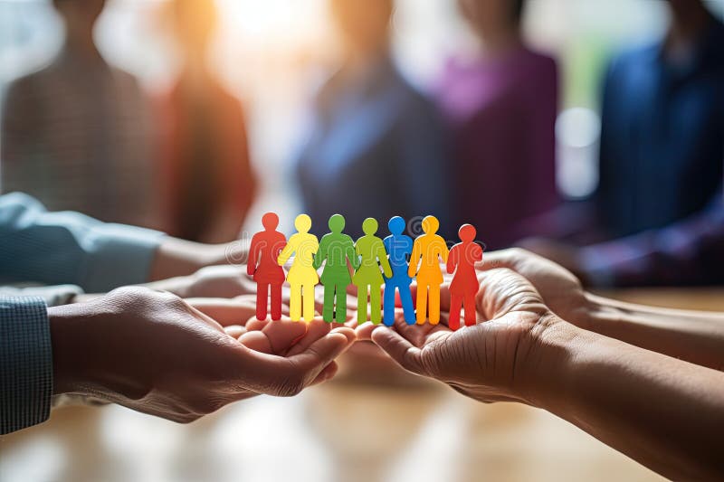 Hands Showing a Group of Figures of Different Colors, Diversity and ...