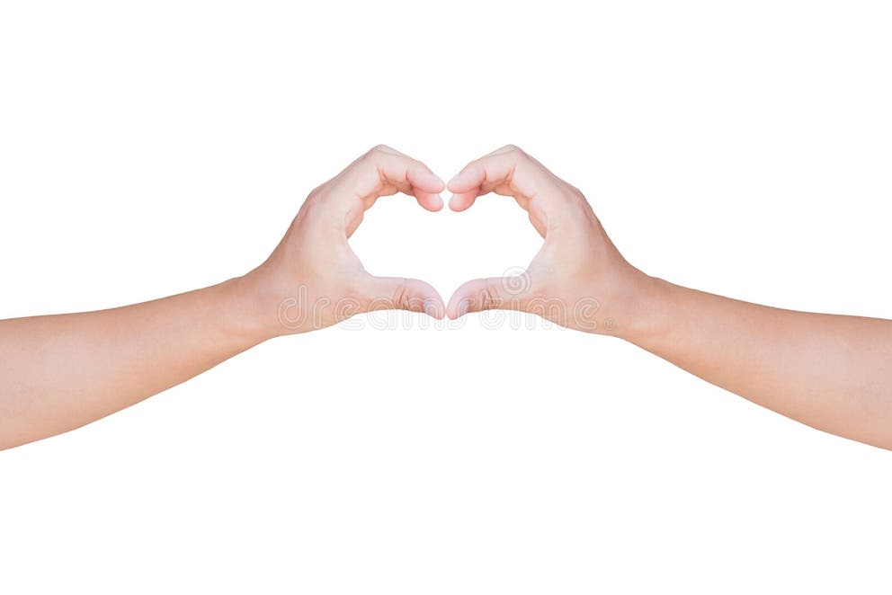 Hands Showing Heart Shape Gesture with Clipping Path Stock Photo ...