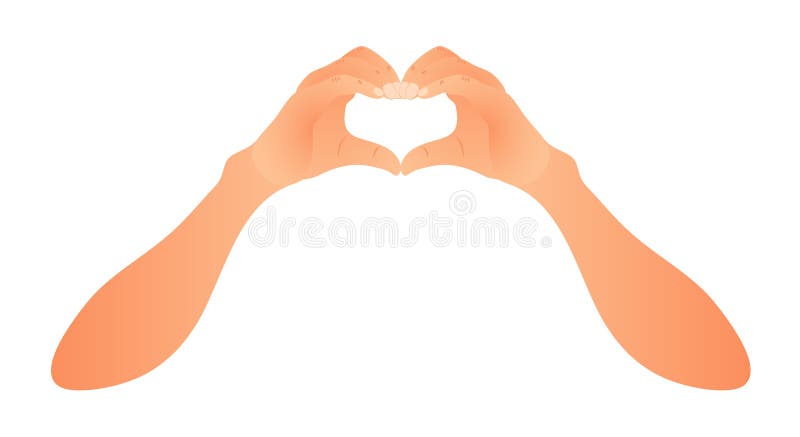 Hands Showing a Heart Symbol. Stock Illustration - Illustration of ...