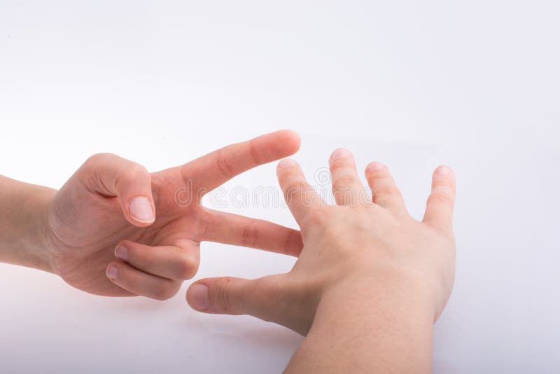 Hands Showing the Signs Rock Paper Scissors Stock Photo - Image of draw ...