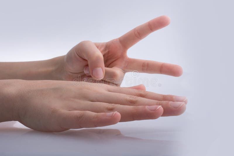 Hands Showing the Signs Rock Paper Scissors Stock Image - Image of ...