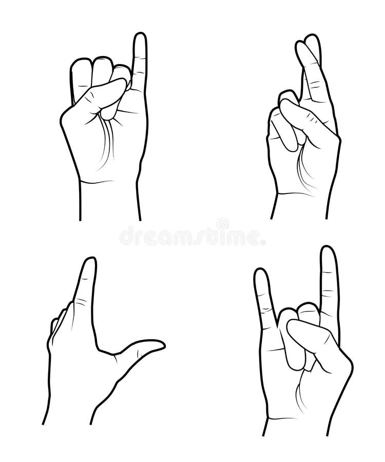 Hands signals stock vector. Illustration of eps10, comics - 32941628