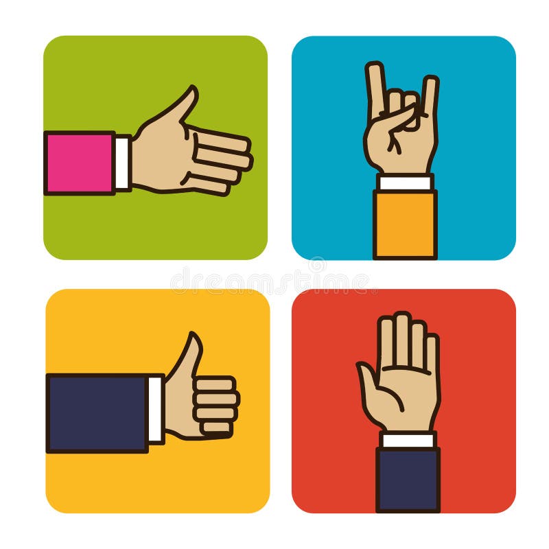 Hands signals stock illustration. Illustration of clipart - 50584326