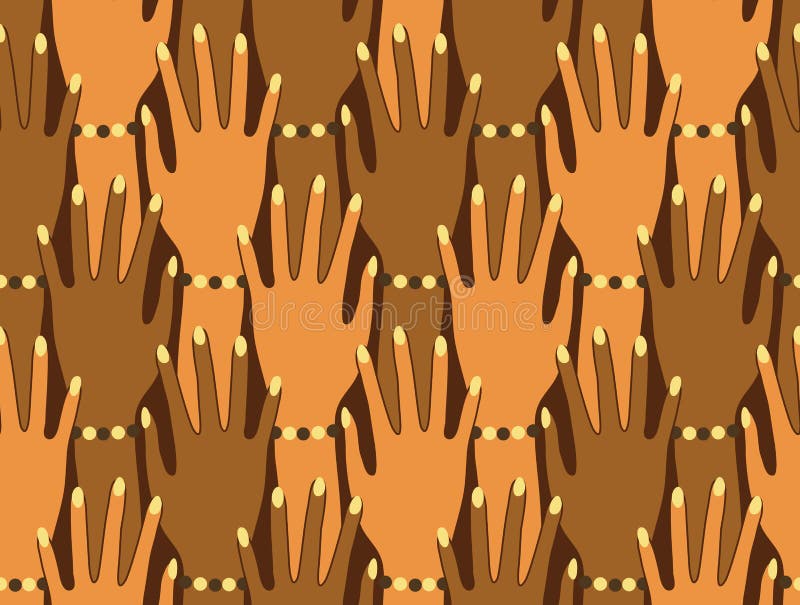 Hands Silhouette Seamless Pattern Stock Illustration - Illustration of ...