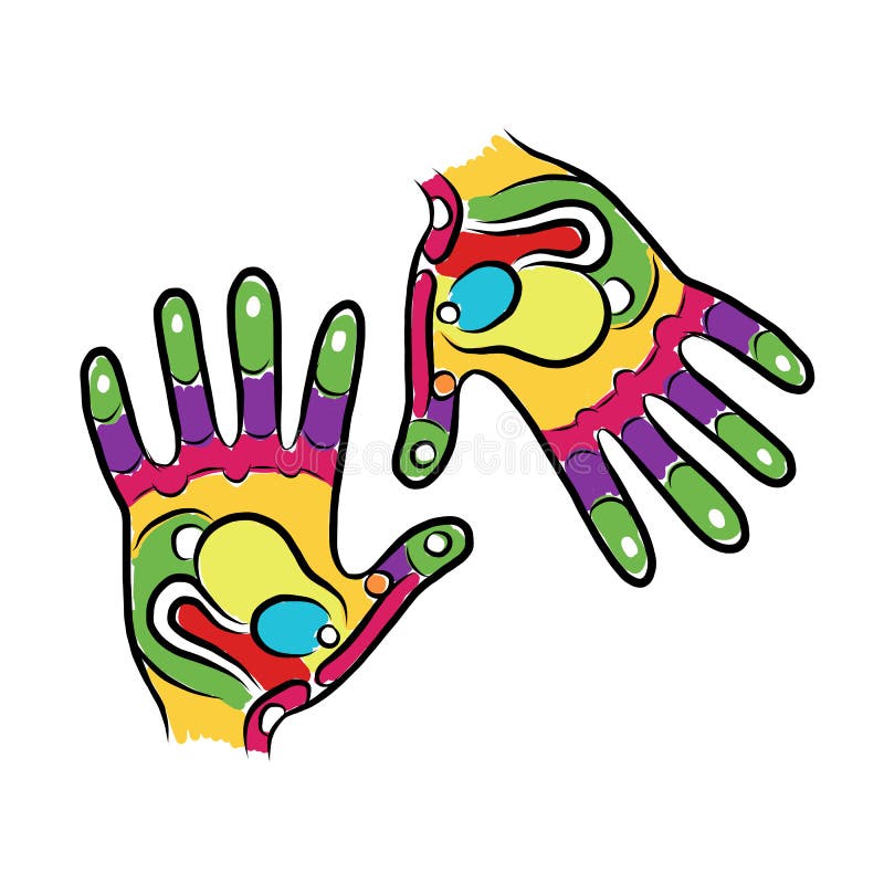 Hands Sketch For Your Design Massage Reflexology Stock Vector