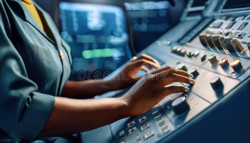 Operator Controls Machinery in a Busy Stock Image - Image of workplace ...