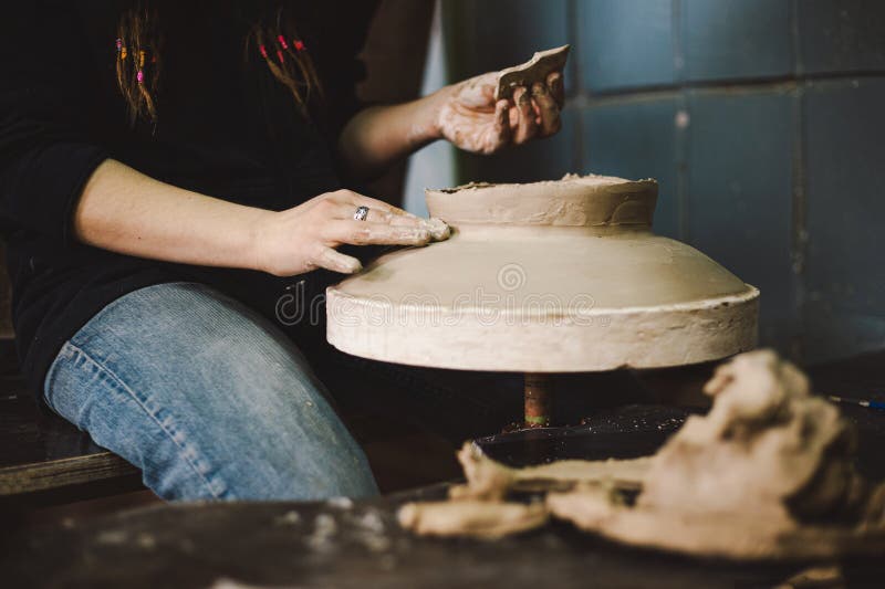 Hands Skillfully Shape a Clay Pot in a Pottery Studio Stock Image - Image of tradition ...