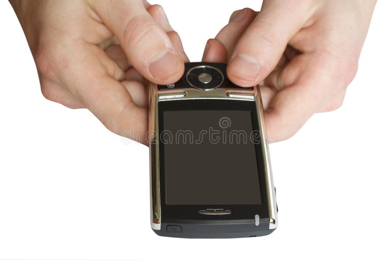 Hands with smartphone stock photo. Image of communicator - 5264404