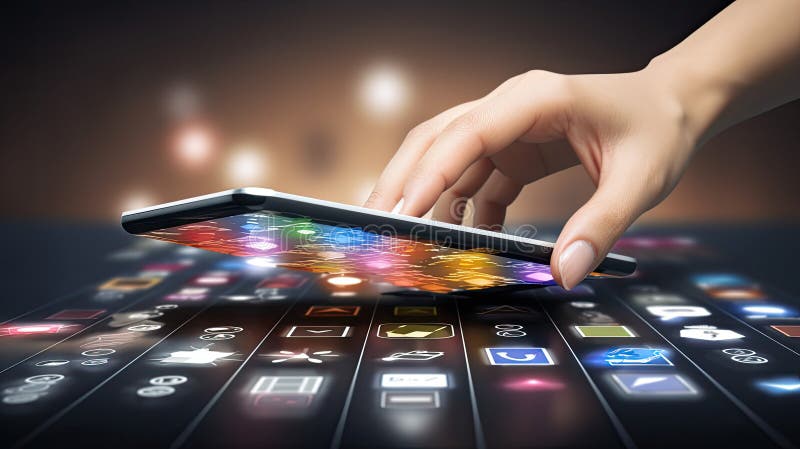 Hands with smartphone stock illustration. Illustration of cellphone ...