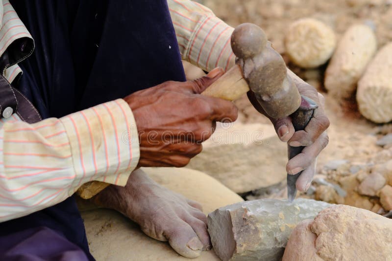 Hands Smashes with Hammer on Bricks. Stock Image - Image of smash, tool ...
