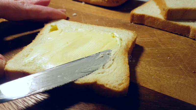 Hands Smear Butter on Bread Stock Footage - Video of brown, fresh ...