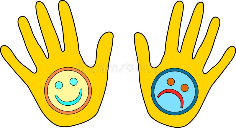 Hands with smiley stock vector. Illustration of emotion - 18233960
